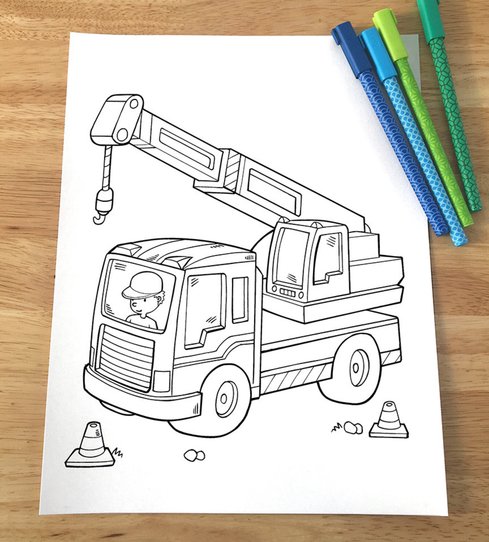 Cute Construction Coloring Page Set! Downloadable PDF Files! - Etsy