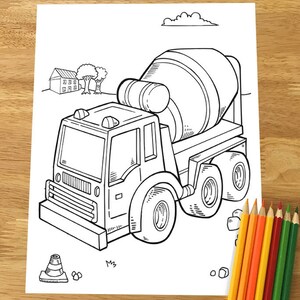 Cute Construction Vehicles Coloring Page Set! Downloadable PDF Files ...