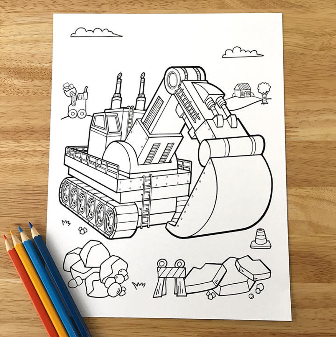 Cute Construction Vehicles Coloring Page Set! Downloadable PDF Files ...