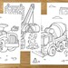 Cute Construction Vehicles Coloring Page Set Downloadable PDF Files - Etsy