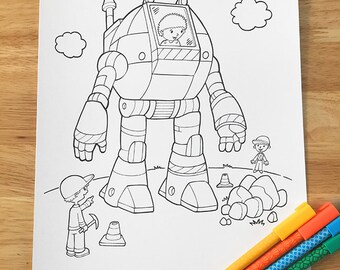 Robot Dragon Coloring Page Downloadable PDF File | Etsy