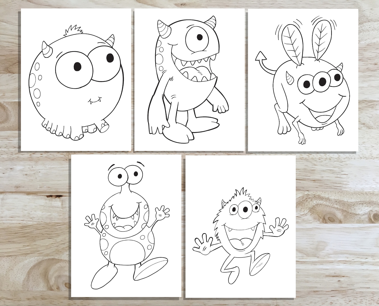 Cute Monster Coloring Page Set! Downloadable PDF Files! - Etsy