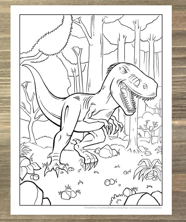 Dinosaur Tyrannosaurus T-rex Coloring Page! Downloadable PDF File! - Etsy