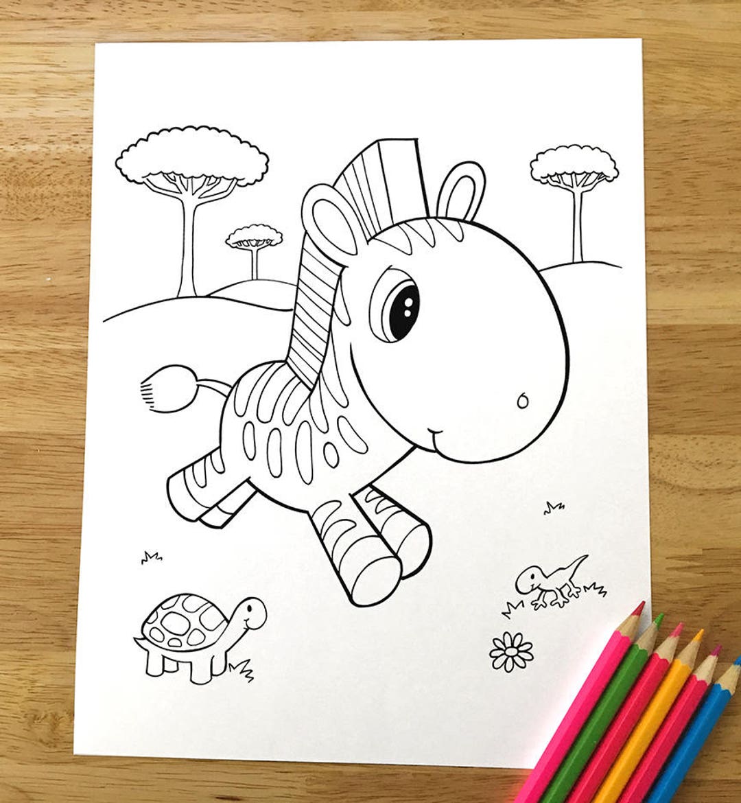Cute Zebra Coloring Page