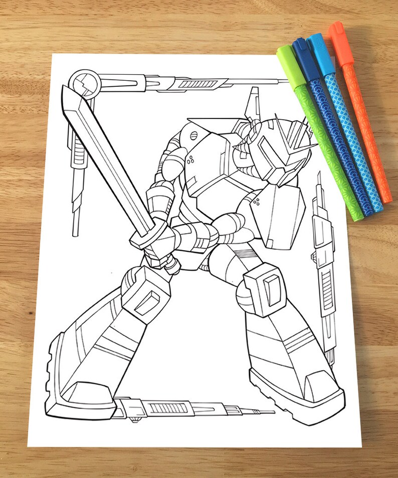 Robot Coloring Page! Downloadable PDF File! - Etsy