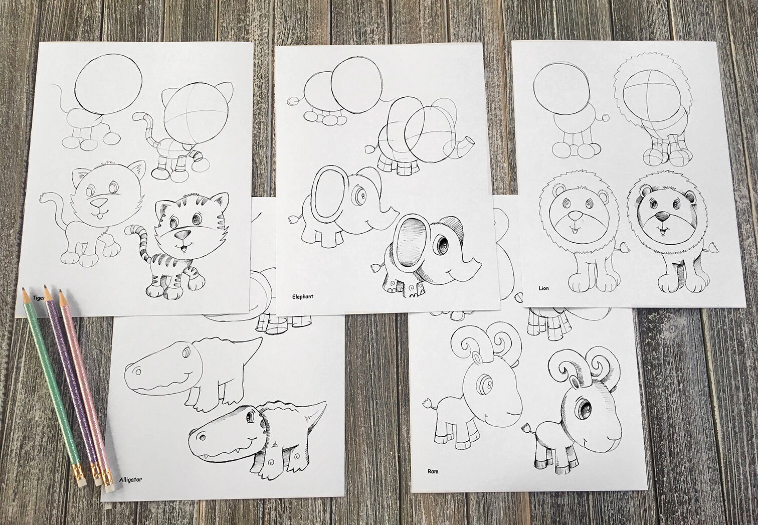 Cute Animals In Love Drawings