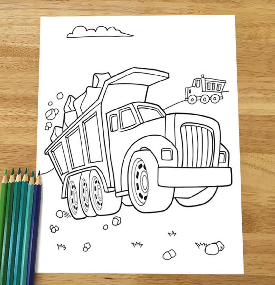 Cute Construction Vehicles Coloring Page Set! Downloadable PDF Files ...