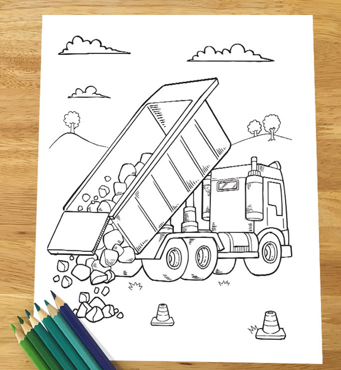 Cute Construction Coloring Page Set! Downloadable PDF Files! - Etsy