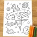 Cute Space Coloring Page Set! Downloadable PDF Files! - Etsy