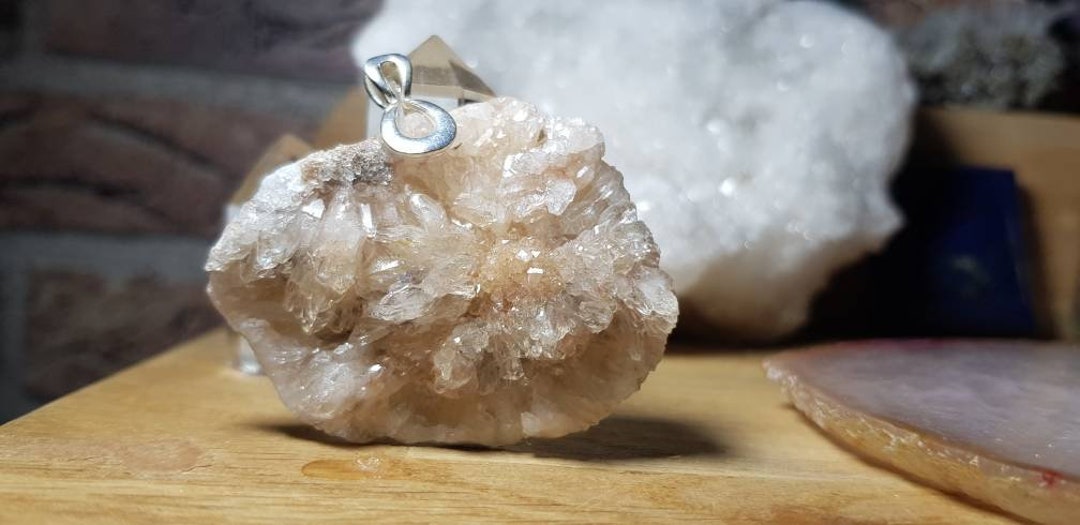 Rare Quartz Crimped With Silver Clamp 925 Sterlina - Etsy