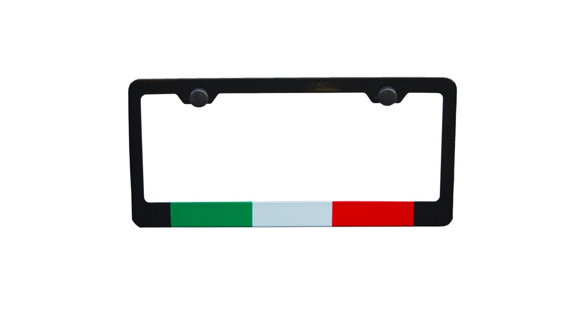 Italy Italian Flag License Plate Frame Black High Grade 304 - Etsy