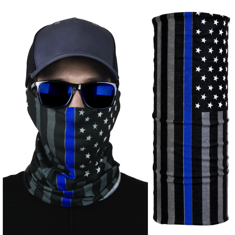 Thin Blue Line Multifunctional Face Shield, Scarf, Sunmask, Balaclava ...