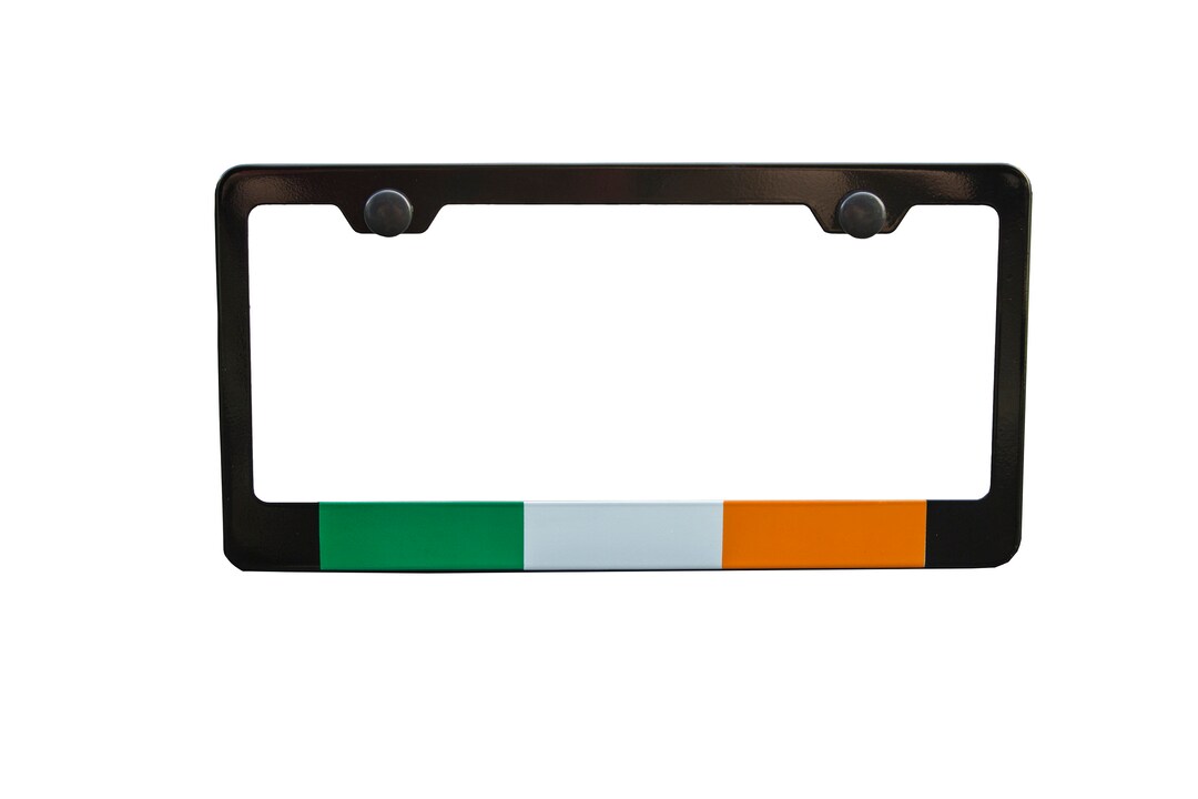 Ireland Irish Flag License Plate Frame Black High Grade 304 Stainless ...