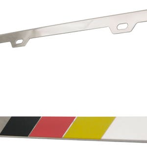 Germany German Flag License Plate Frame Chrome Stainless - Etsy