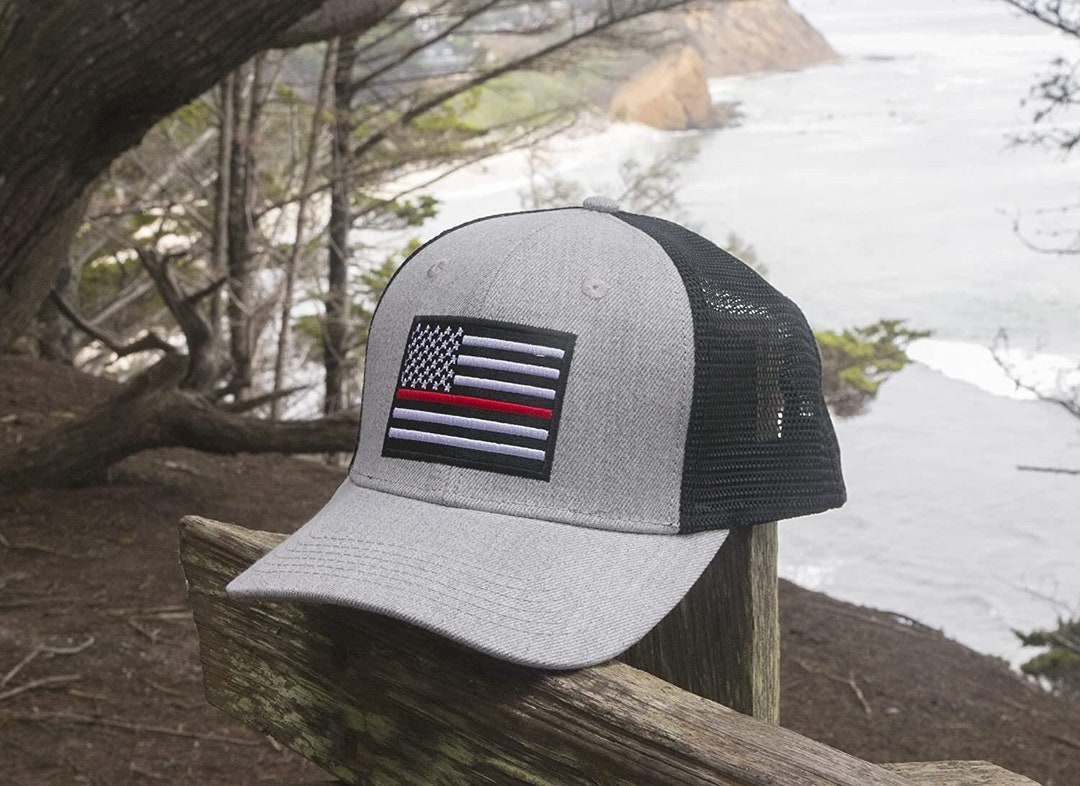 International Tie Thin Red Line Baseball Hat - Adjustable - Embroidered ...