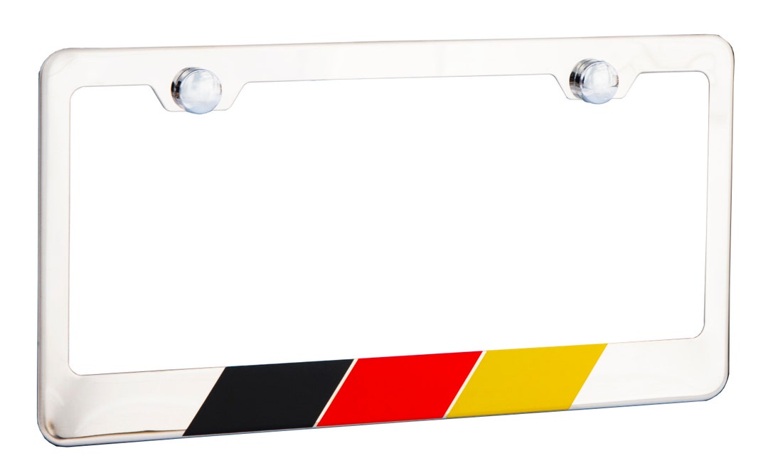 Germany German Flag License Plate Frame Chrome Stainless - Etsy