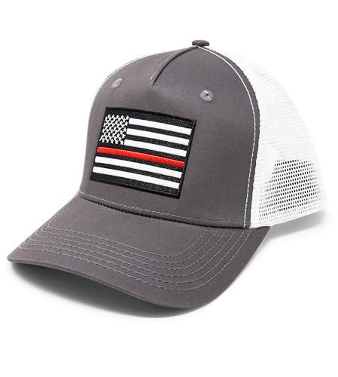 International Tie Grey Thin Red Line Hat for Men and Women Adjustable ...