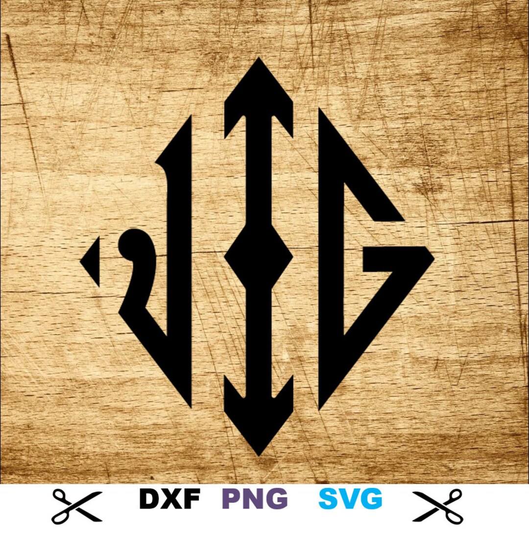 Diamond Monogram Digital Art SVG PNG DXF Font File Silhouette Studio ...