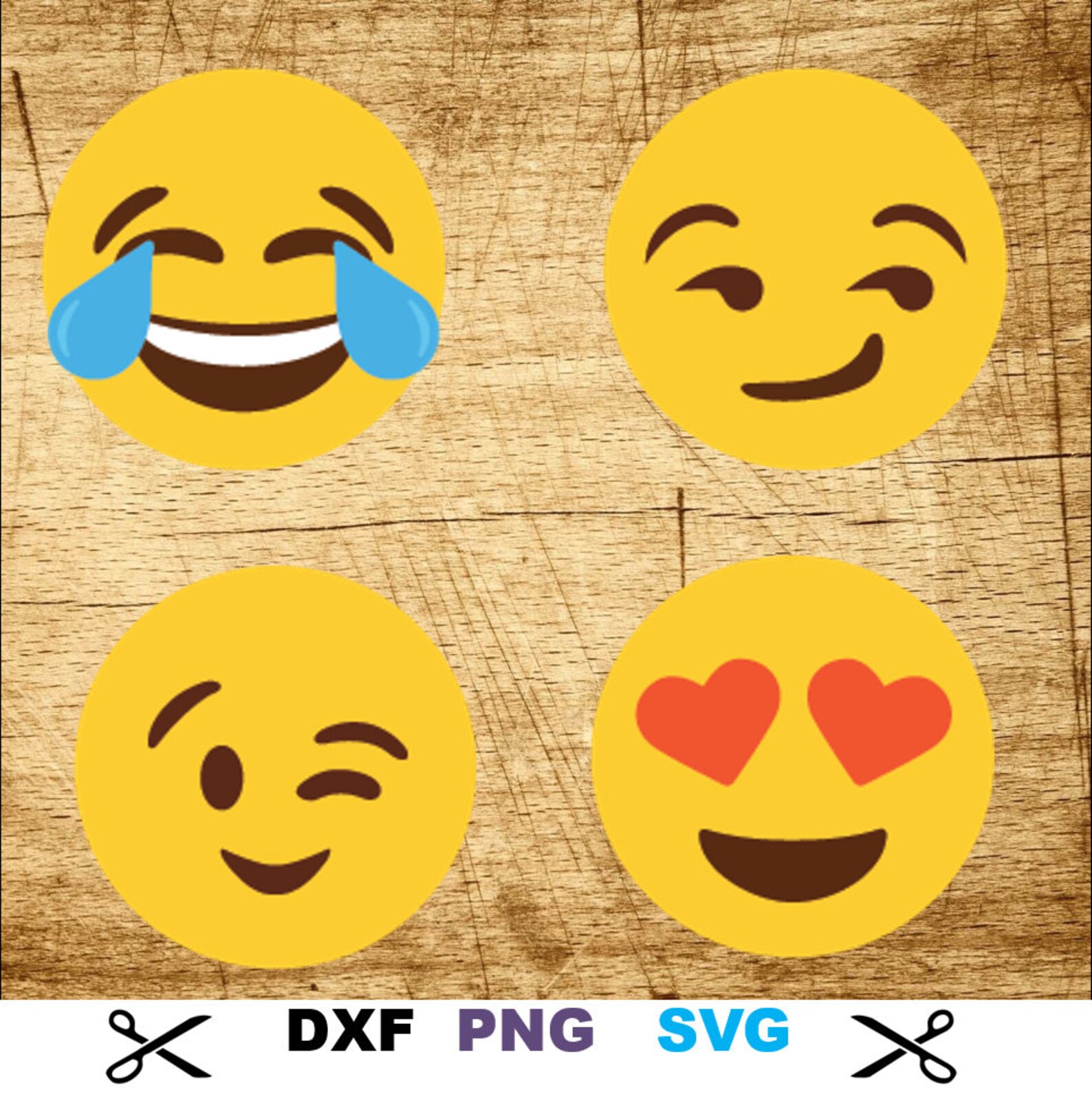 10 Emoji Monogram Digital Art SVG PNG DXF Font File Silhouette Studio ...