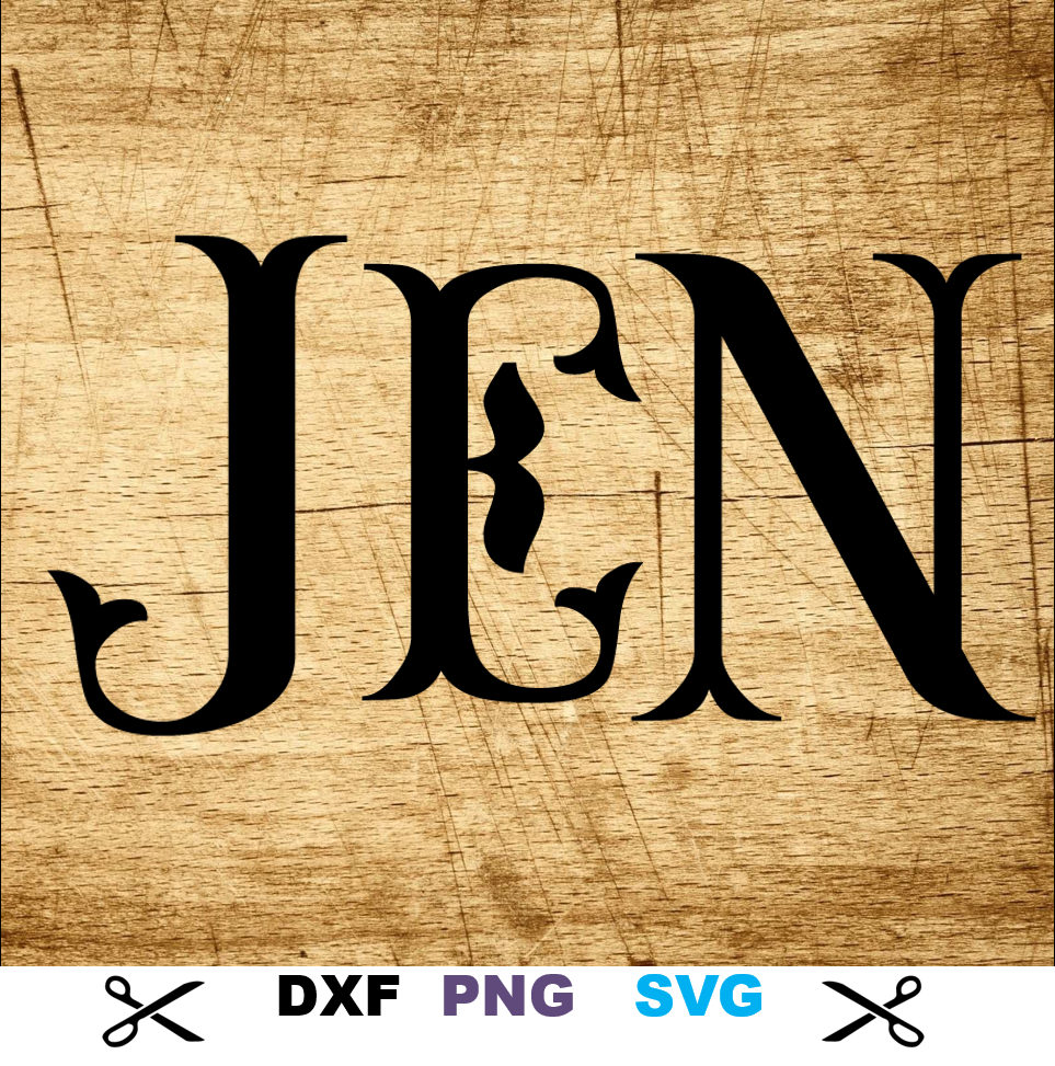 Fish Tail Monogram Digital Art SVG PNG DXF Font File Silhouette Studio ...