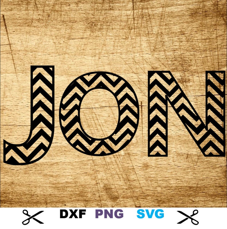 Chevron Monogram Digital Art SVG PNG DXF Font File Silhouette Studio ...