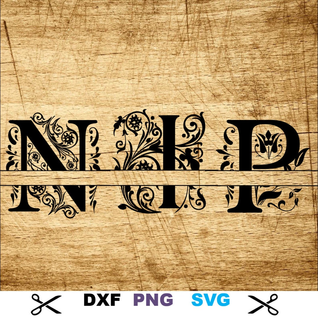 Regal Monogram Digital Art SVG PNG DXF Font File Silhouette Studio ...