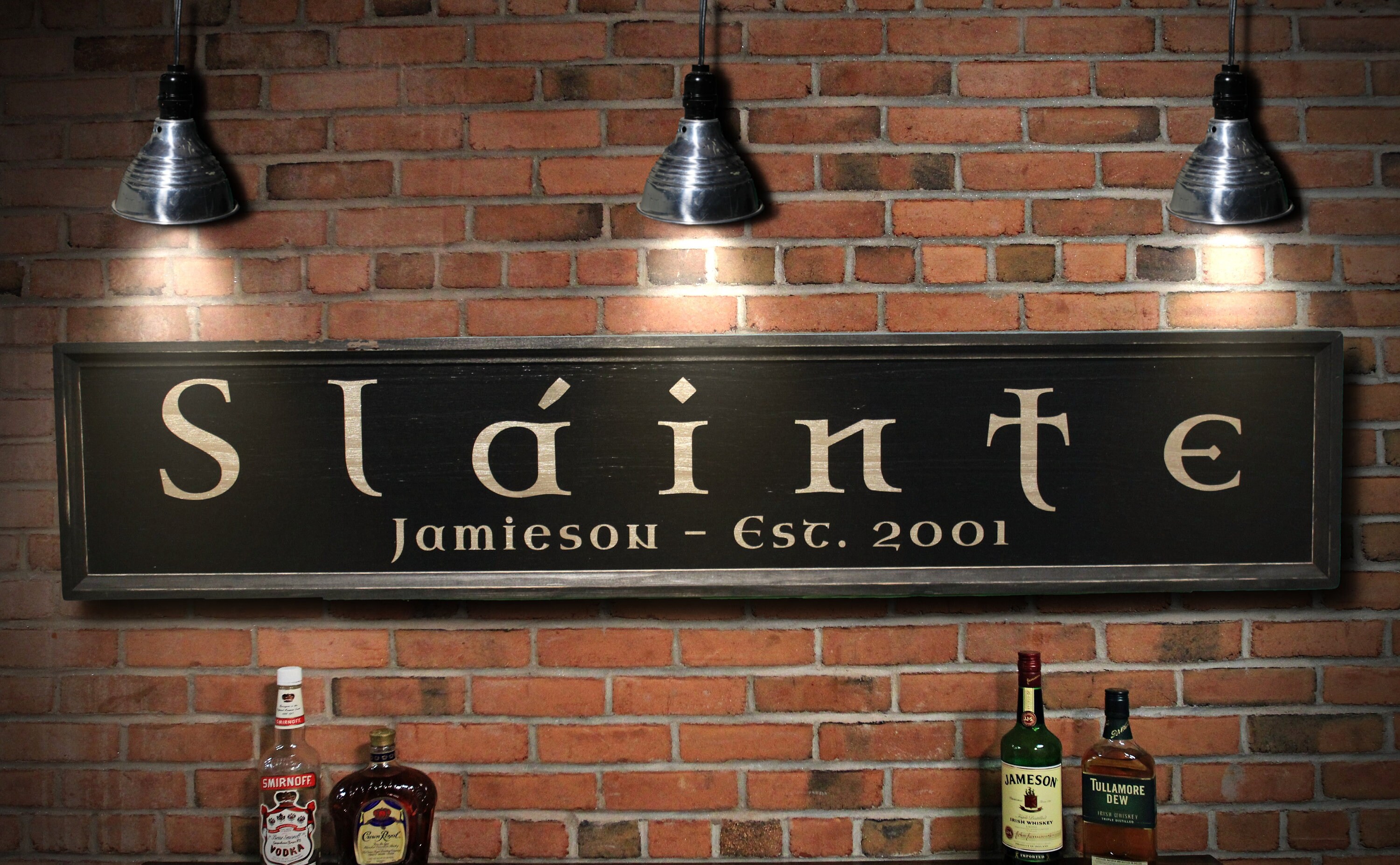 SLAINTE Wood Sign Personalized Slainte Sign Irish Pub Sign - Etsy
