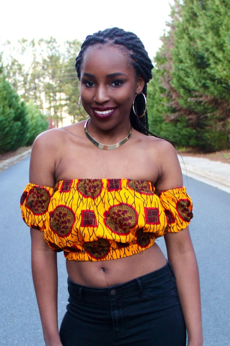 African Crop Top Ankara Fashion Wax Print Top Women Etsy