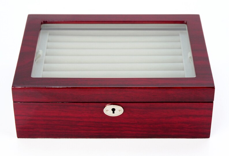 Large Mahogany Cufflinks Box Storage Case Double Layer - Etsy
