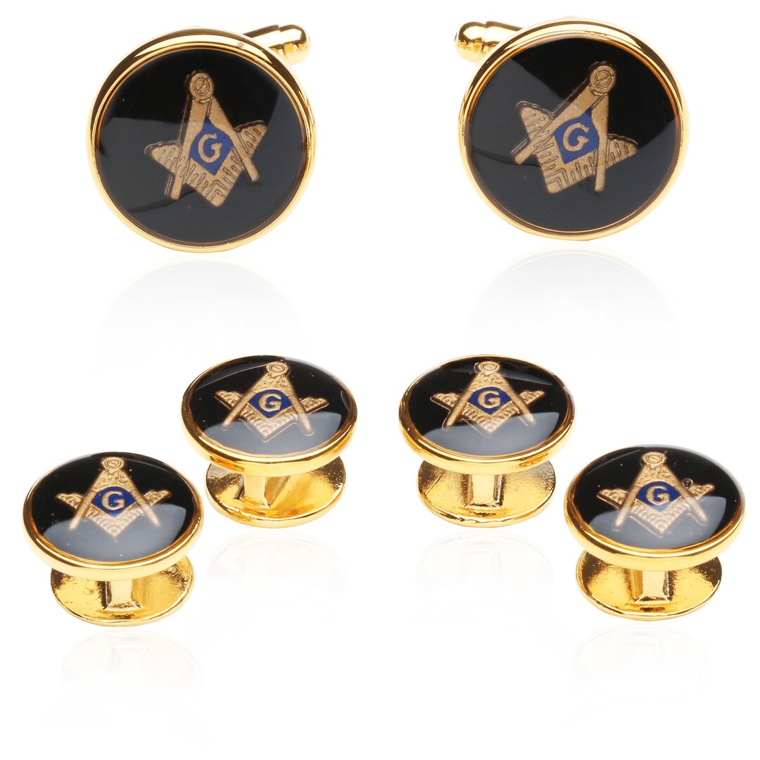 Freemason Gold Masonic Tuxedo Formal Set Cufflinks & Studs for Men - Etsy