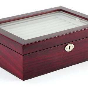 Large Mahogany Cufflinks Box Storage Case Double Layer Cufflinks Lapel ...