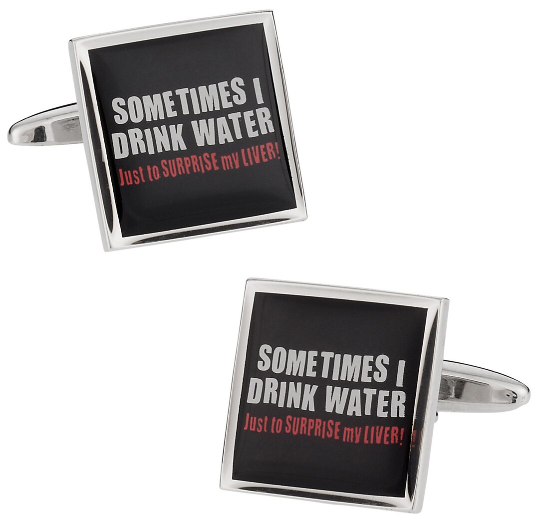 Sometimes I Drink Water Cufflinks Cufflink by Cuff-daddy Ready to Gift Bartender to Dad on ...