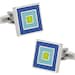 Blue Aqua Square Cufflinks by Cuff-daddy Ready to Gift Mens Cuff Links Gift Dad Husband ...