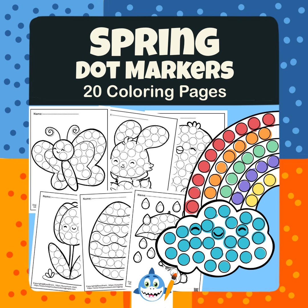 Spring & Easter Dot Markers Coloring Pages | Dot Marker Activity - Etsy