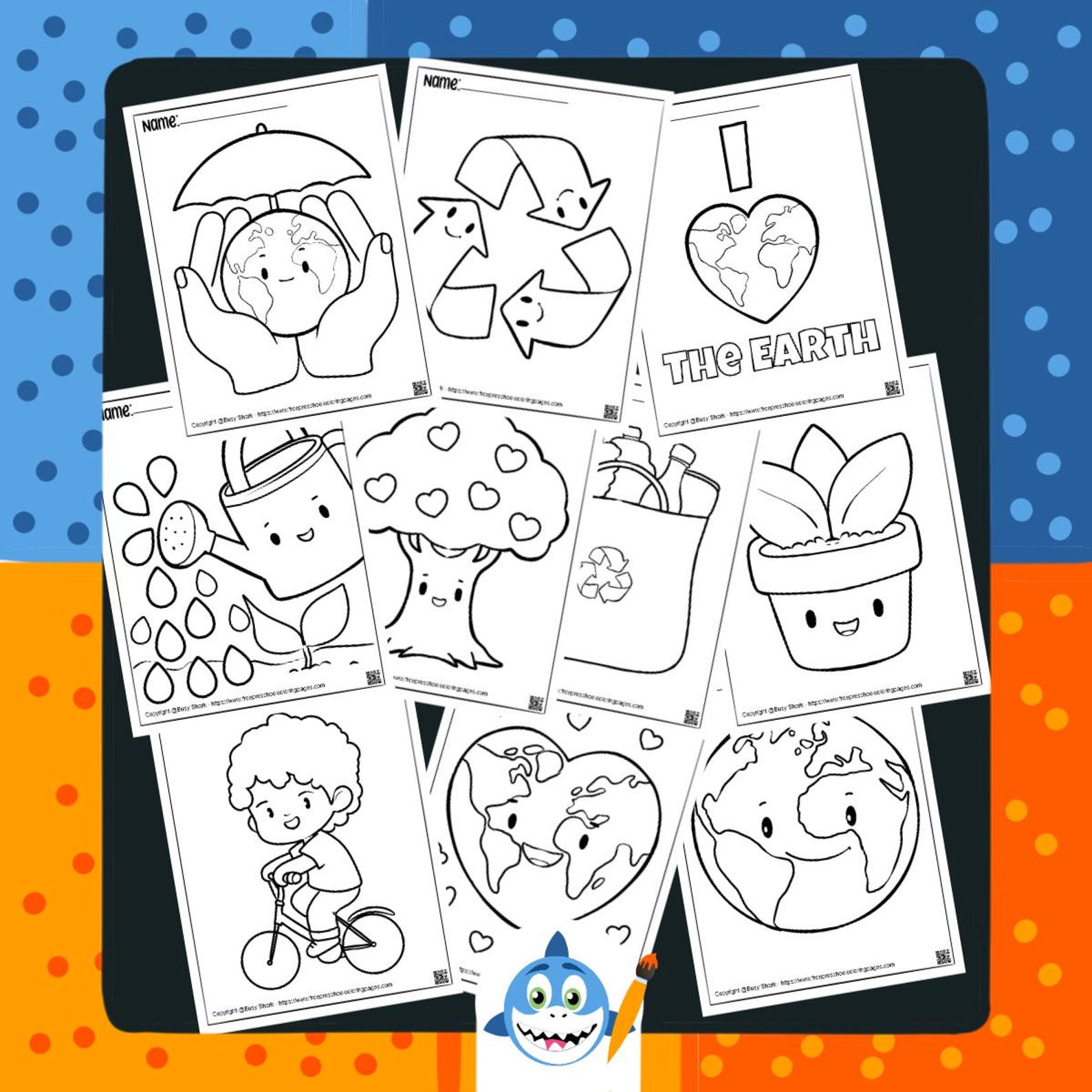 Earth Day Dot Markers Coloring Pages - 2 Versions - Etsy