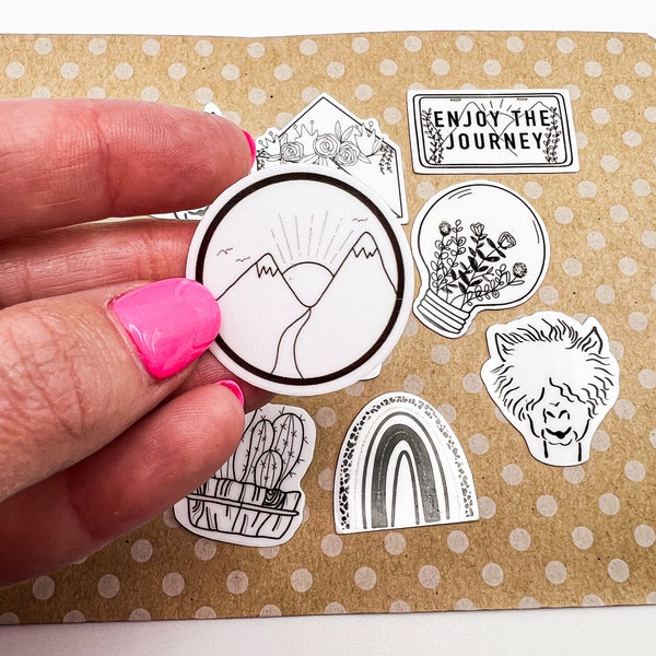 Black and White Sticker Pack - Etsy