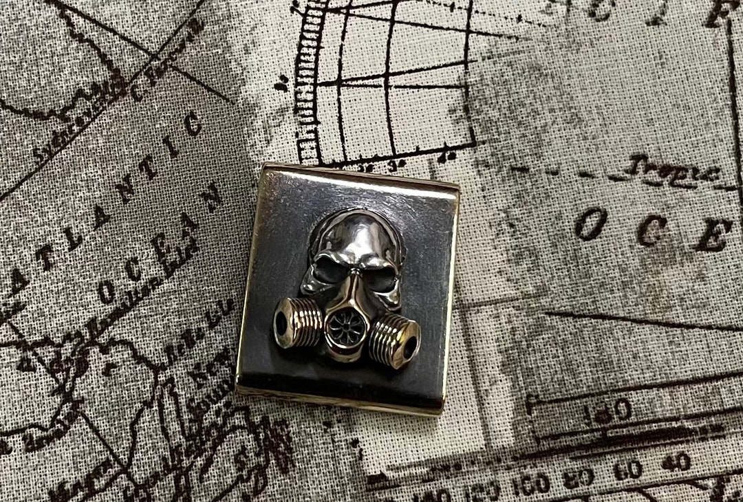 Hand Made Bronze Molle Clip With Skull With Mask, Tactical, Military ...