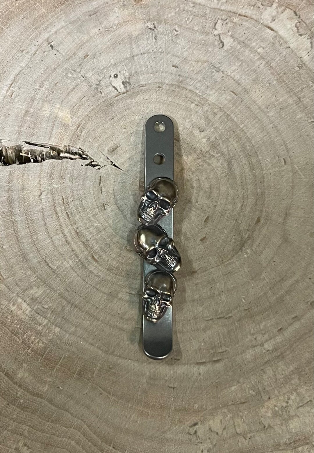 Handmade Titanium Clip With 3 Bronze Skull for Boker 50 Cal Pen. - Etsy