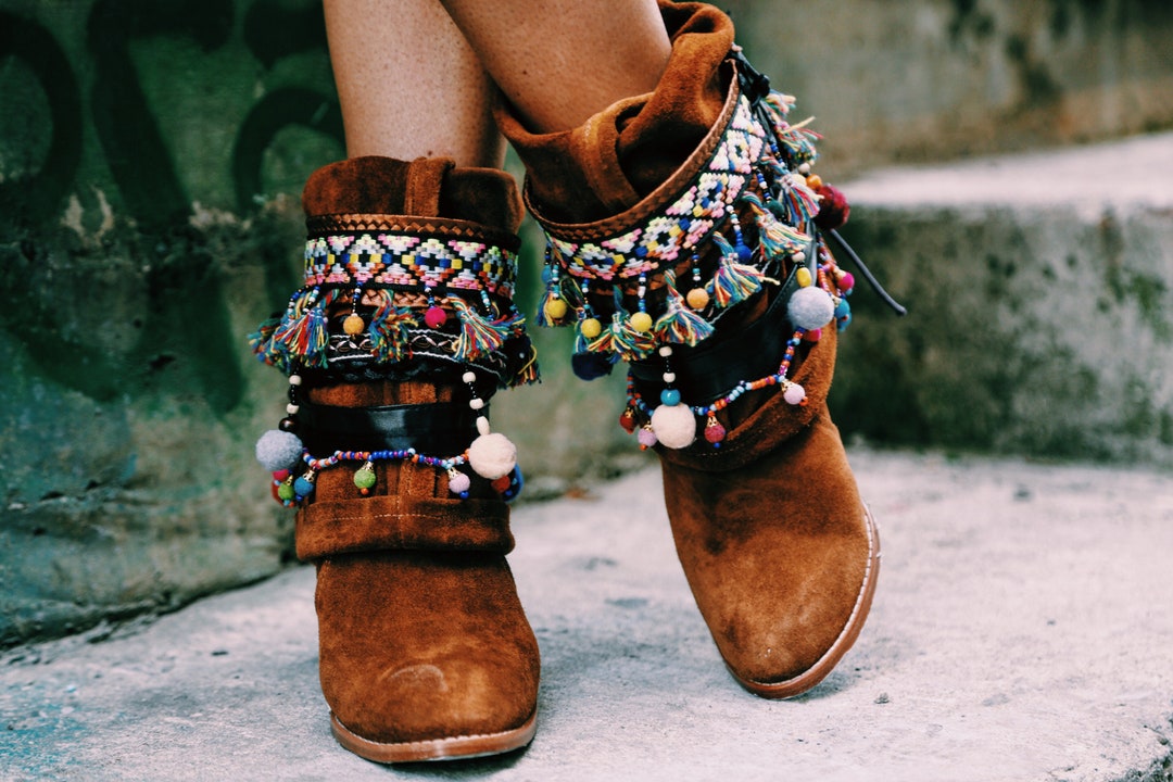 Ankle and High up Fringe Boots With Multiple Belts - Etsy