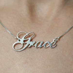 925 Sterling Silver Name Pendant - Personalized Name - Silver Name ...
