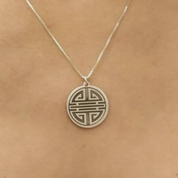 Chinese Longevity Symbol Necklace - Etsy
