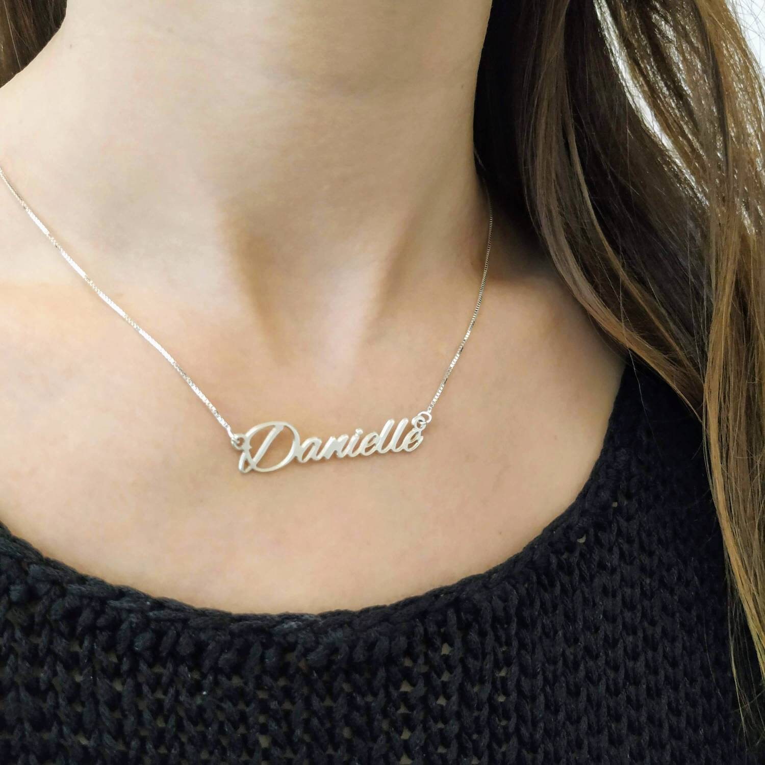 Sterling Silver Personalized Nameplate Necklace Silver - Etsy