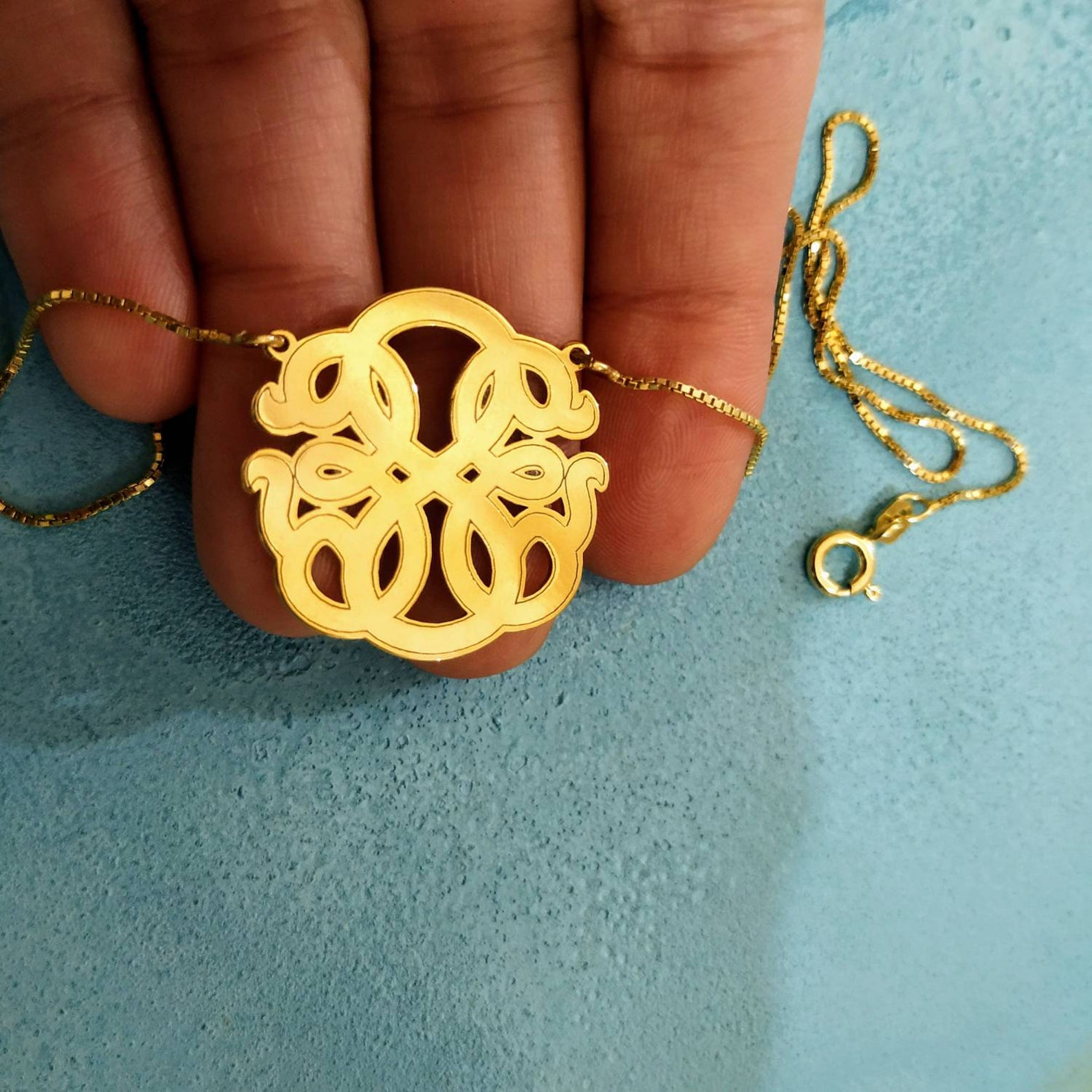 14k Solid Gold Life Symbol Path of Life Celtic Necklace - Etsy