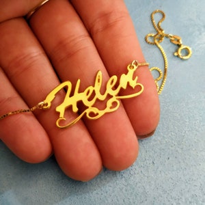 14k Name Necklace Gold Name Necklace Custom Necklace Big Name Necklace ...