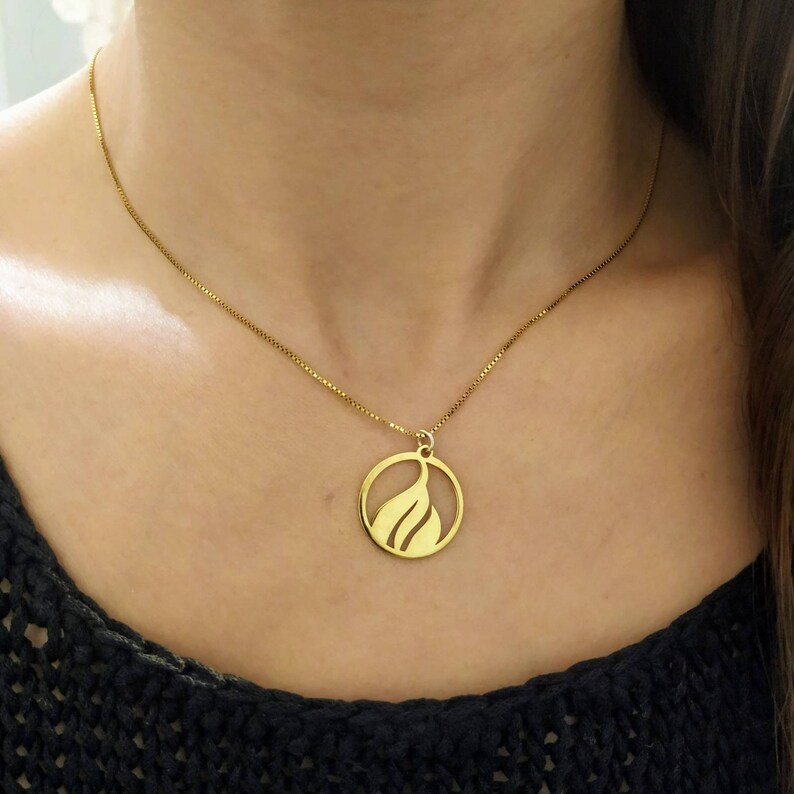 Flame Necklace Fire Pendant Fire Element Charm Men - Etsy