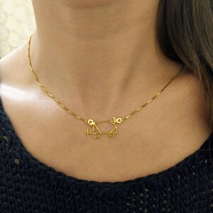 14k Solid Gold Pig Necklace Origami Pig 14k Gold Pig - Etsy