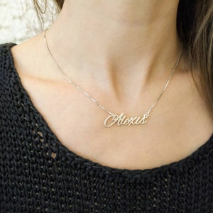 925 Sterling Silver Customized Pendant My Name Necklace Cursive ...