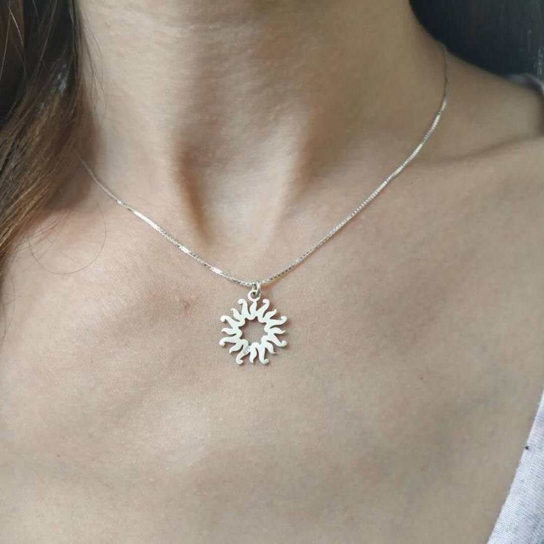 Sun Necklace Sunburst Pendant Star Charm Sun Jewelry Christmas Gift for ...