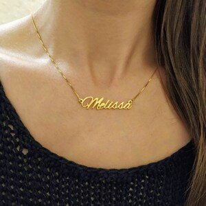 925 Silver Custom Made Name Necklace - Cursive Melissa - Etsy