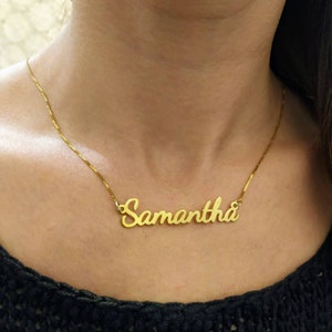 14k Solid Gold - Name Necklace 14k - 14k Gold Nameplate - Personalized ...